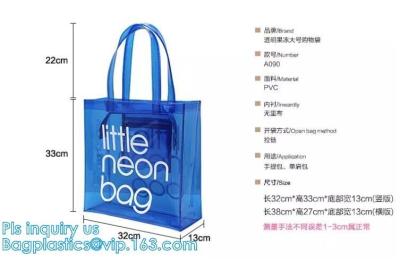 China handle colorfull bag pvc zipper bag, Custom PVC Loop Handle Image Printed Plastic Shopping Bag, PVC handle plastic bags for sale