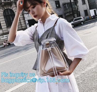 Bolso del embalaje de la señora del pvc de EVA, bolso transparente de las señoras del PVC de la tienda de la moda en línea de China, bolso olográfico, Tr cosmético