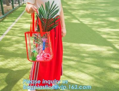 China El bolso de la playa del PVC de Tote Pouch Clear del hombro con el bolsillo interior, gelatina el bolso grande de la honda del hombro del bolso del diseño de las mujeres del pvc de l en venta