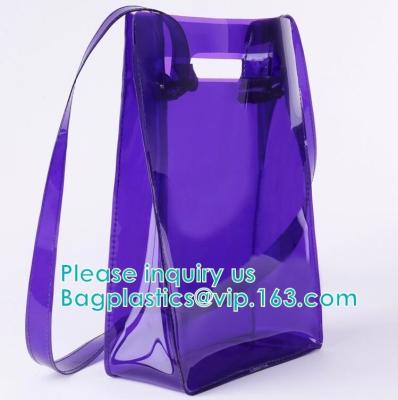 China Backpack bag, Shoulder bag,Promotional Waterproof CosmetiClear Vinyl Bags With Handles Clear Makeup Set PVC Zipper Bag, for sale