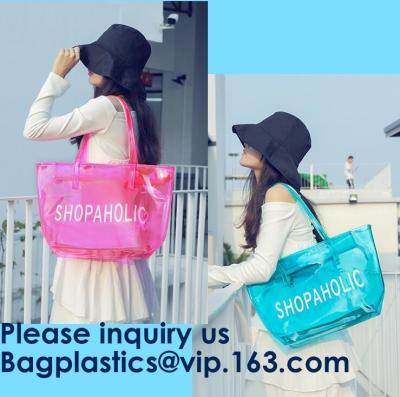 China Waterproof Beach Pvc Bag Summer Beach Bag, China Suppliers Transparent PVC Women Bags Tote Beach Handbags for sale