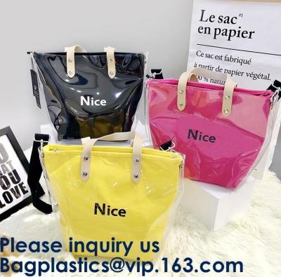 China Compras Tote Bag For Women del bolso de la playa del bolso del PVC del laser del holograma del arco iris de las señoras de la moda en venta