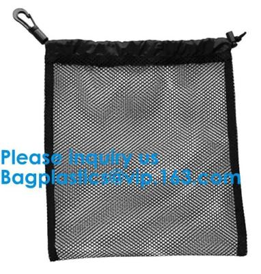 China Pequeño poliéster Mesh Drawstring Bag Customs Size de la promoción y logotipo que imprime el lazo inferior redondo Mesh Bag For Sport, en venta