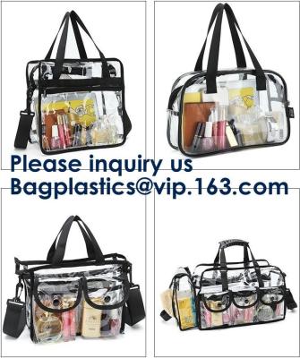 China Bolso claro del PVC con la bolsa y la correa de quita y pon interiores, Tote Bags With Zipper Closure cosmético, bagease de la cremallera en venta