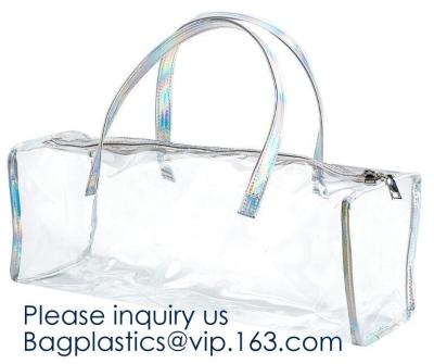 China Clear PVC Shopper Tote Bags,Tote Shopping Pvc Material Bag With Logo,Beverage Package,Shopper Tote Bag with Small Pouch for sale