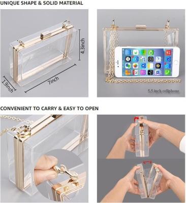 China Bolso de embrague del PVC del cierre del botón para el bolso cosmético del maquillaje de la manga rápida del bolso de las mujeres, PVC de oro del embrague de la cadena de la manija de la taleguilla en venta