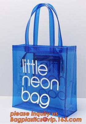 China Handle Zipper Lock Cosmetic Pvc Bag With k, beach Bag Chain handle Handbag beach tote bag, jelly tote bag candy ha for sale
