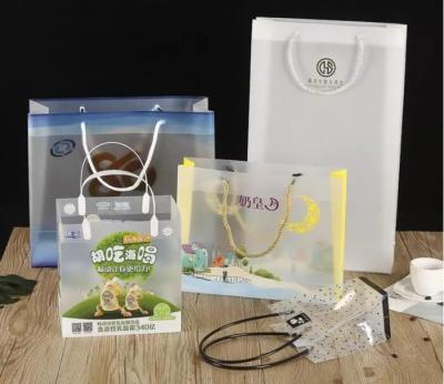 China Frosted Plastic Gift Bags, Large Merchandise Retail Clothing Grocery Boutique Shopping Bags With Handles, Multi Colors for sale