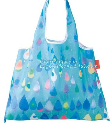 China Custom heat sublimation reusable green polyester grocery fold tote bag foldable shopping bag,Drawstring Backpack/Promoti for sale
