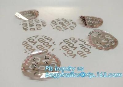 China Tamper Evident void security seal Label Sticker tape for medicine box,open void security label/ material, warranty stick for sale