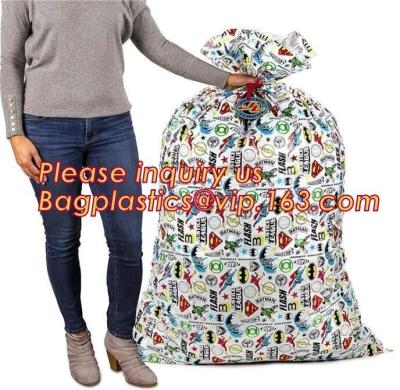 Feliz Navidad Santa Claus Pattern Jumbo Bicycle/bolso del regalo del saco de la bici para los niños 60 x 72 pulgadas, sacos para la extra grande P