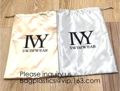El regalo del satén empaqueta el bolso del regalo de la Navidad de la fiesta de bienvenida al bebé de los bolsos de lazo del favor de la boda, modificó a Logo Thick Gold Satin Hair para requisitos particulares Exten