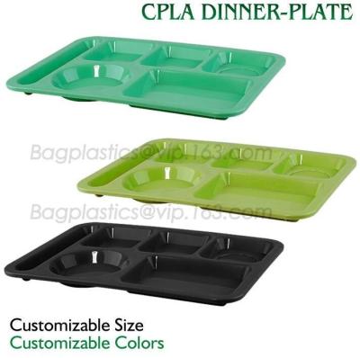 China 5 Compartment Lunch Box Disposable Plastic Food Container, biodegradable Fast Food Tray, disposable safety meat tray for sale