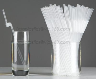 China Disposable cute plastic white straight drinking straw, PLA individually wrapped drinking Straws, PLA straws disposable for sale