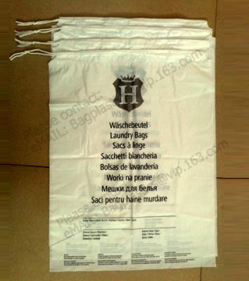 China Hotel Laundry Bags, 1.25 Mil Plastic with Tear Tie and Write-On Strips, 14