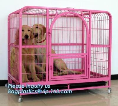 Casa grande plegable de la perrera del perro de la puerta doble de las jaulas, de los portadores y de las casas del animal doméstico, doblez fuerte portátil s inoxidable capaz de la jaula del perro