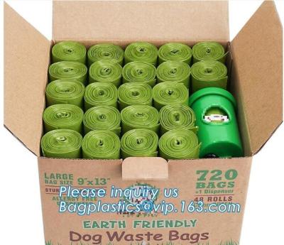 China bolso de la basura del perro del bolso del impulso del animal doméstico con el dispensador, 20 bolsos por los bolsos vendedores calientes de la basura del impulso del perro de los productos de limpieza del animal doméstico del rollo, bagea en venta