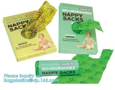 China El panal plástico del bebé del HDPE de alta calidad perfumado abonable biodegradable despide las bolsas de pañales del bebé con las manijas del lazo, bagease en venta