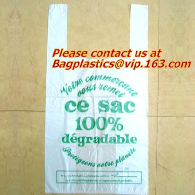 China El 100% biodegradable y abonable, bolsos de la camiseta, EN13432 certificado, bolsos verdes, bio bolso en venta
