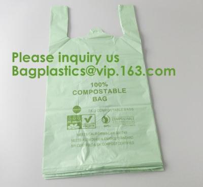 China La basura plástica del rollo de la camiseta del lazo abonable resistente de la manija empaqueta los bolsos de basura, camiseta lleva los bolsos, bagease, bagplastics en venta