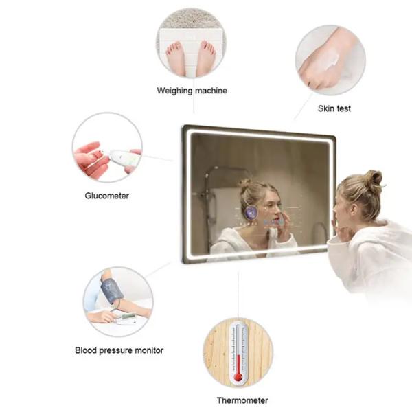 Anti Fog Makeup Touch Screen Smart Mirror With TV Ultra Thin Interactive