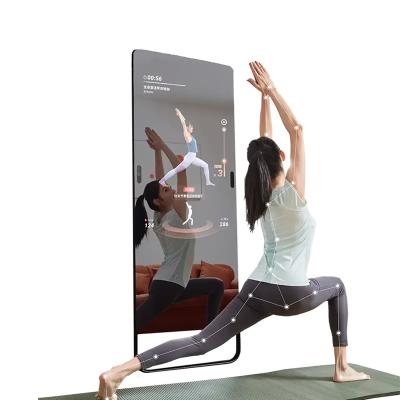 China Multi Touch Digital Fitness Mirror , Floor Standing Interactive Workout Mirror for sale
