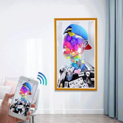China 21.5 Inch Art Wooden Wifi Digital Photo Frame HD1920*1080 Resolution App Upload for sale