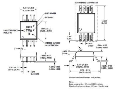 China Solid state relay driver Broadcom ACPL-K308U-500E with photovoltaic diode array and turn off circuit for sale