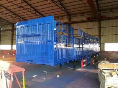 China 2axles 30 Ton Cargo Fence Turnable Towing Drawbar Full Trailer for sale