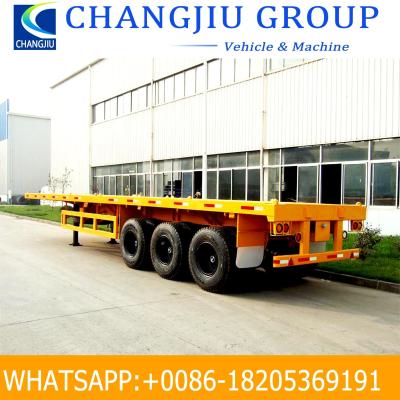 China 3 Three Axle 20 FT/40 Feet BPW Fuwa Tridem Axles Semi Trailer Fence Flat Bed Manufacturer Extendable Container Trailer/Flatbed Truck Semi Trailer with Side Wall for sale