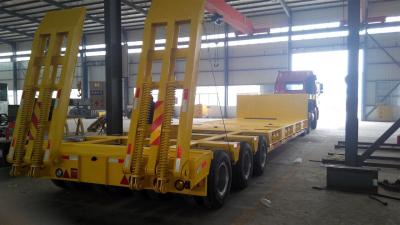 China New Heavy Duty Low Bed Truck Semi Trailer 2 Axles 40tons Excavator Transport Gooseneck Lowboy Low Bed Lowbed Truck Semi Trailer for sale