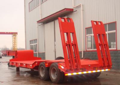 China 3axle Machinery Transporting 50 Tons Low Bed Semi-Trailer Excavator Transporter 60 Ton 3axle Gooseneck Lowbed Semi Trailer for sale