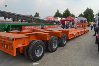 China Hydraulic Ramps 2 Axles 50 Tons Low Loader Low Bed Semi Trailer Concave Beam 2 Axles 40 Tons Lowbed Lowboy Semi Trailer for sale