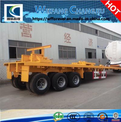 China 3 Axles 40feet Flat Bed Truck Trailer with 12 Pillar for Multi-Cargo for sale