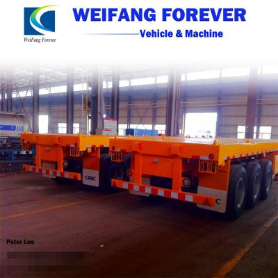 China Flat Bed Semi Trailer for 40FT Container for sale
