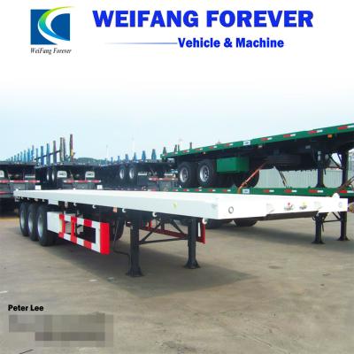 China 3 Axles Semi Trailer Flatbed Flat Bed Truck Semi Trailer for Sale for sale