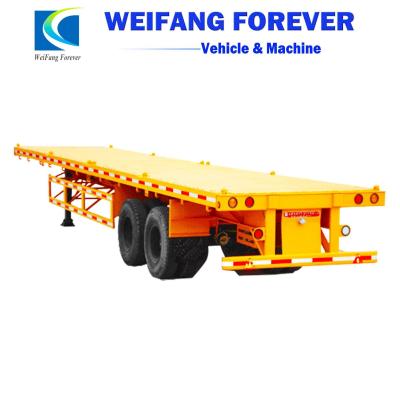 China 3axles Side Panel Flat Bed Semi Trailer with Container Locks for sale