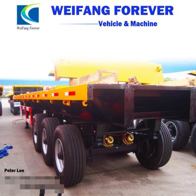 China Tht 3 Axle Flat Bed Semi-Trailer for sale