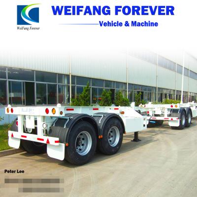 China Cimc 3 Axle 20FT, 40FT Container Skeleton Truck Trailer Tractor Semi Trailer for sale