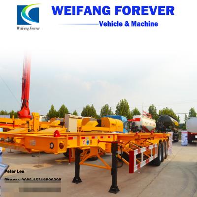 China 40t Payload Heavy Skeleton Container Chassis Truck Semi Trailer for sale