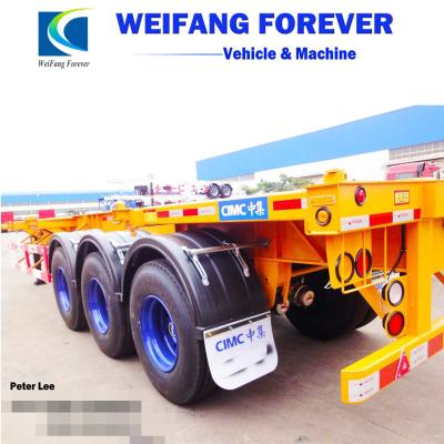 China 40FT 3axle Flatbed Carrying Container Skeleton Semi-Trailer for sale
