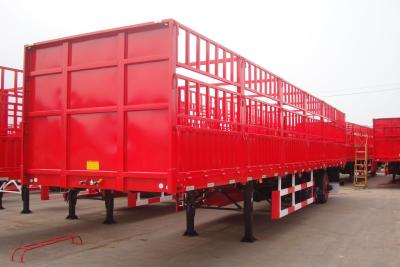 China 3axles Dropsides Cargo Fence Semi Trailer Wall Panels Truck Trailer for sale