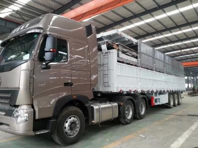 China 40t Side Wall Trailer for Bulk Cargo Transportation 3axles Flatbed Truck Towing Side Wall Detachable Cargo Semi Trailer for sale