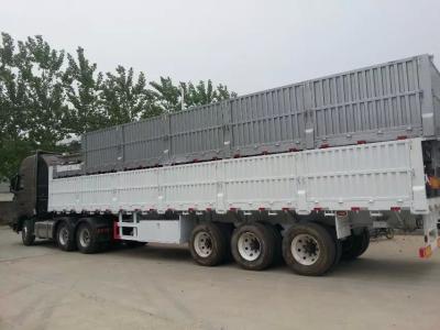 China 3 Axle Enclosed Side Wall Cargo Semi Trailer for Sale Low Price 40FT 3axle Flatbed Side Panel Cargo Semi Trailer for sale