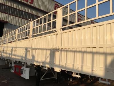 China 4 Axle Side Wall/Fence/Stake Truck Semi Trailer for Cargo Transport for sale