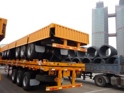 China Weifang Forever 3 Axles Side Wall Cargo Truck Semi Trailer for Sale 3 Axles 60ton Steel Pipe Transport Flatbed Cargo Semi Trailer for sale