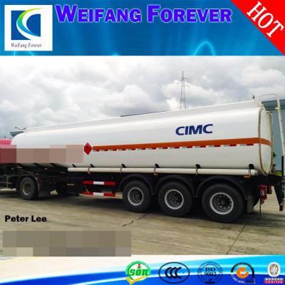 China 3 Axle 40-50m3 Oil Tanker / Fuel Tanker Semi Trailer for sale