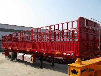 China 3 Axle Heavy Duty Cattle Livestock/Fence/Stake Utility Cargo Truck Semi Trailer for sale