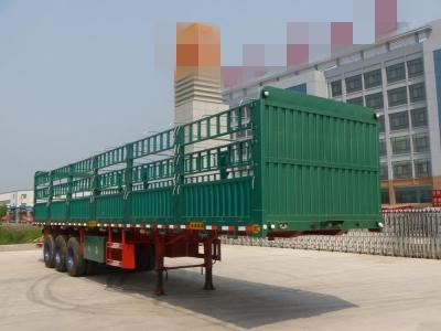 China Quest 3 Axles Fence Trailer Flatbed Full Stake Trailer for sale