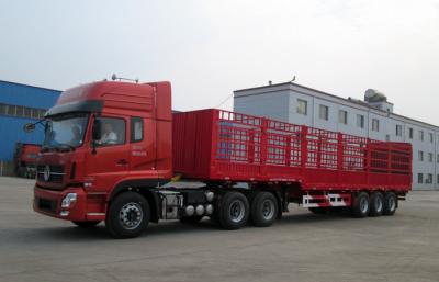 China 3axle 50tons Animal Livestock Bulk Cargo Truck Semitrailer Fence Trailer for sale